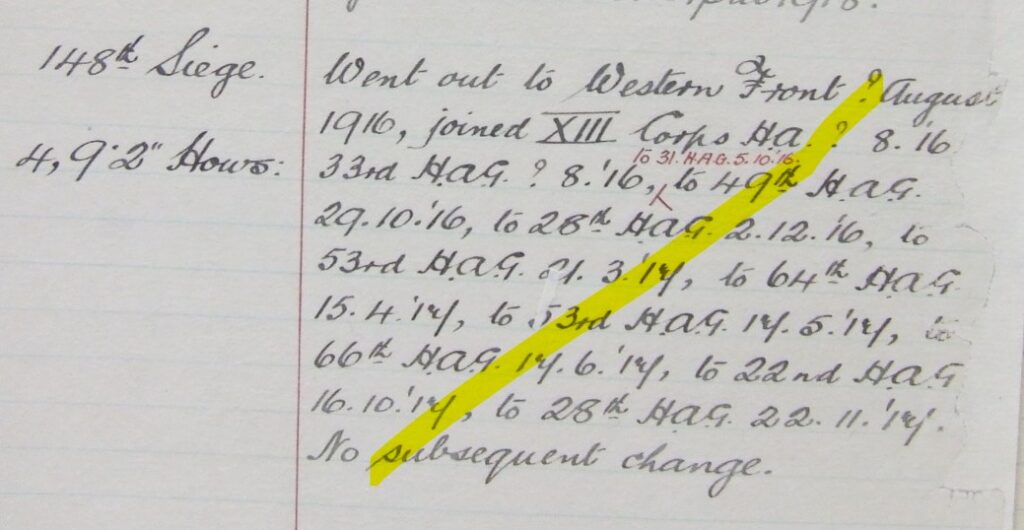 Allocations of Siege Batteries to higher commands, 141st to 160th - The ...