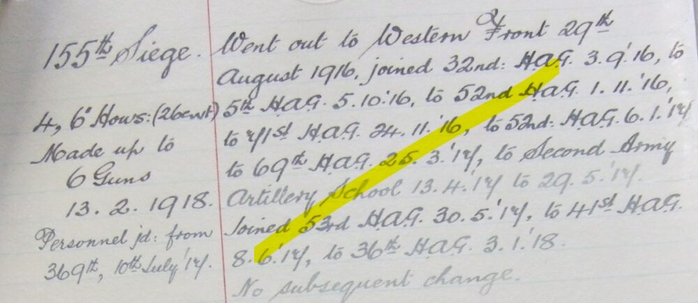 Allocations of Siege Batteries to higher commands, 141st to 160th - The ...